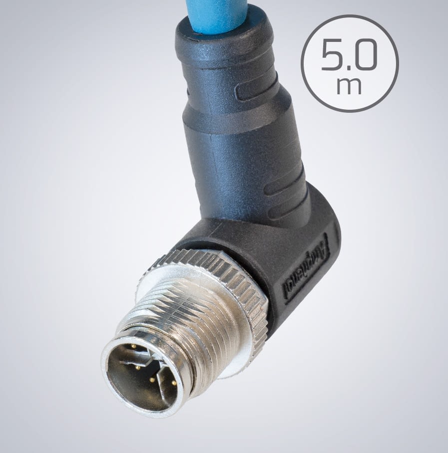 M12 auf RJ45 IP67 Cat6a Kable [Rechter Winkel, Aufwärts] – 5m (Amphenol ...